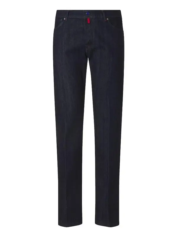 Kiton Slim Jeans In Indigo Cotton - Blue