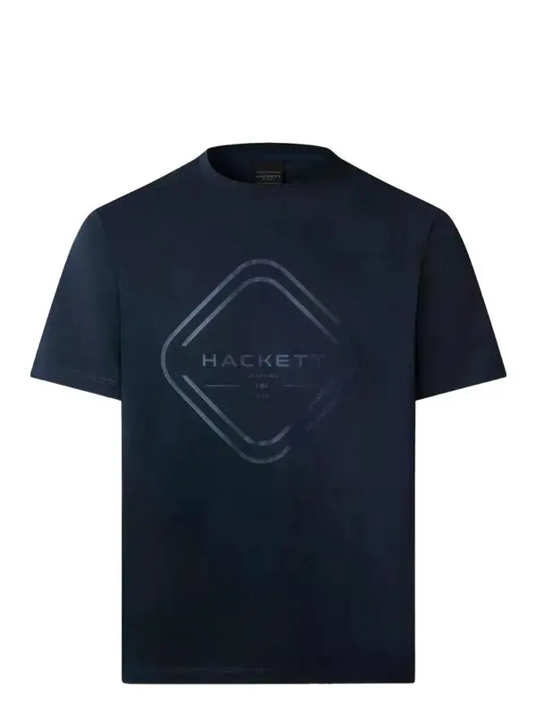 HACKETT Classic Fit Graphic-print Round-neck Cotton T-shirt - Blue