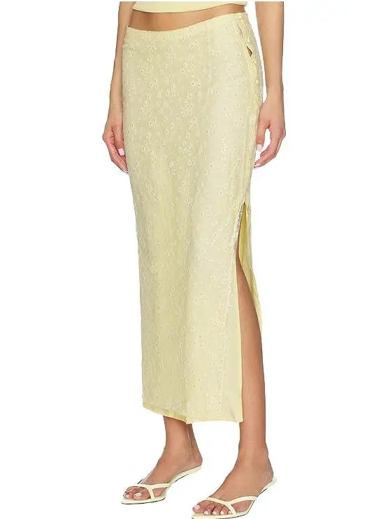 BUBISH Hazel Sequin Lace Skirt - Lemon