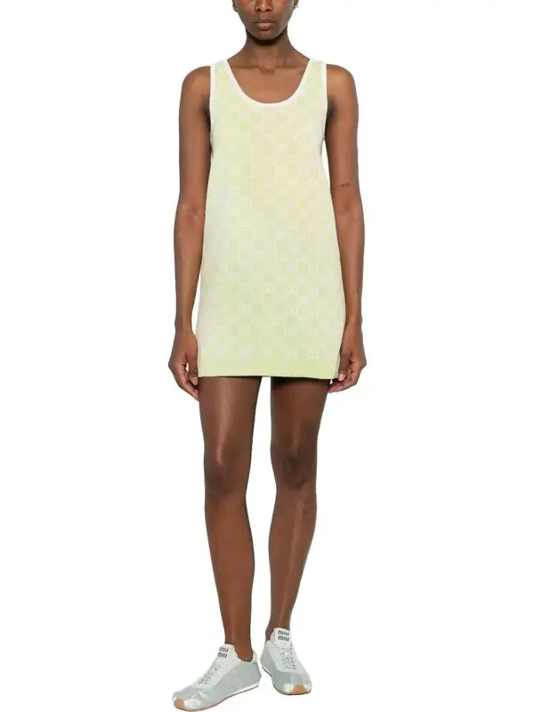 Gucci Gg-motif Mini Dress - Green
