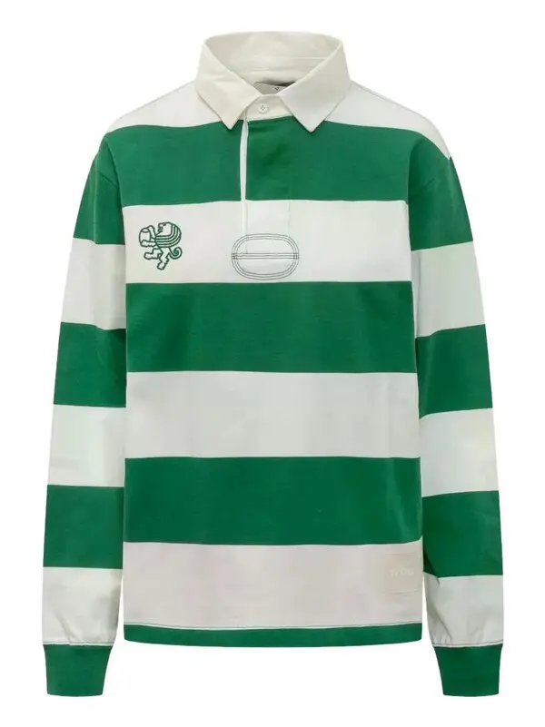 WOC Striped Long-sleeve Polo Shirt - Neutrals