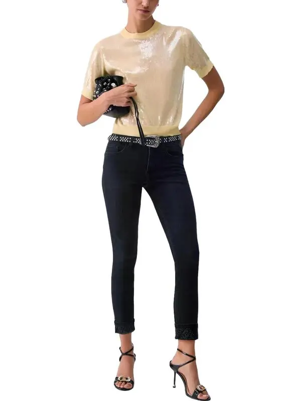 Liu Jo Gemstone Appliqué Jeans - Black