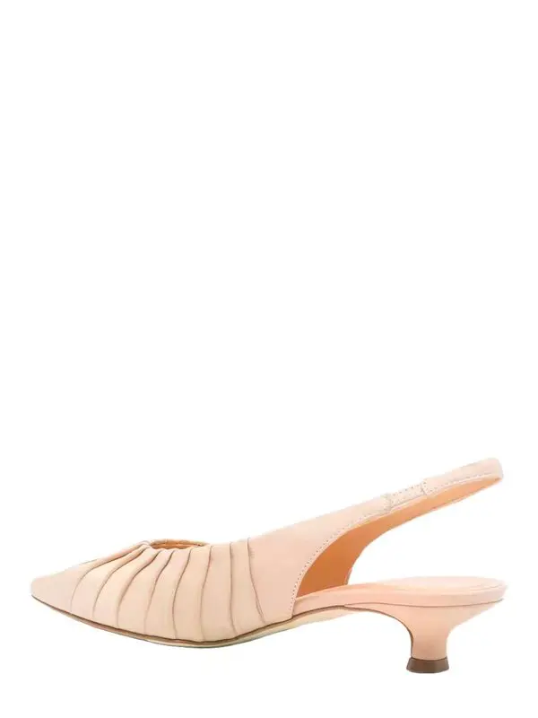 JULIE DEE Ruched Heeled Pumps - Neutrals