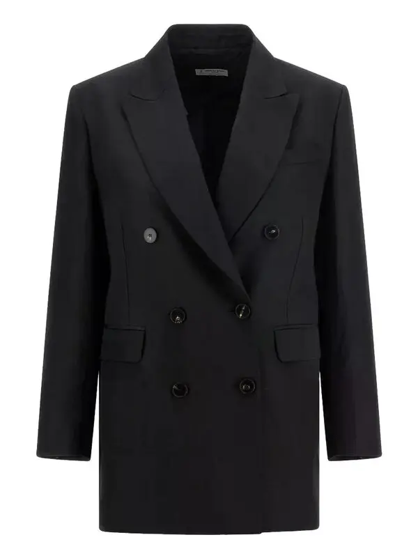 Alberto Biani Double-breasted Peak-lapels Coat - Black
