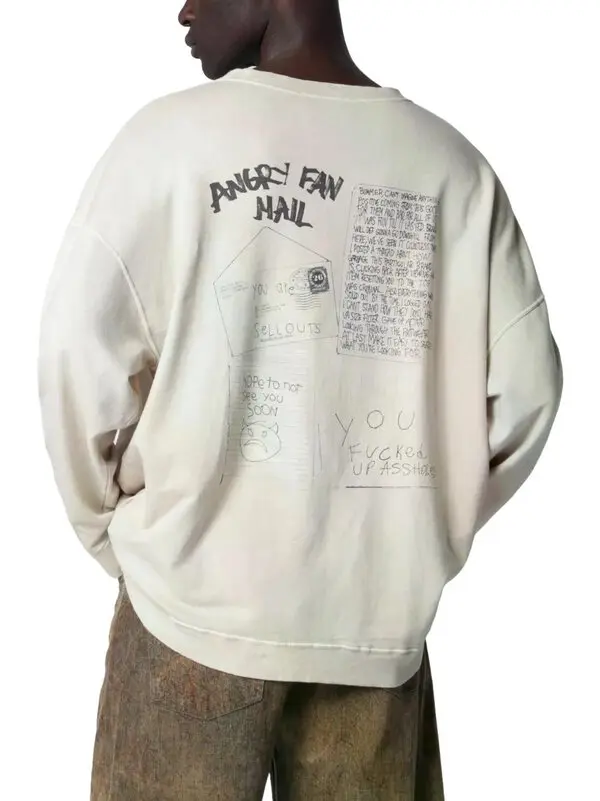 Our Legacy Slack Angry Fan Mail Print Sweatshirt - Neutrals