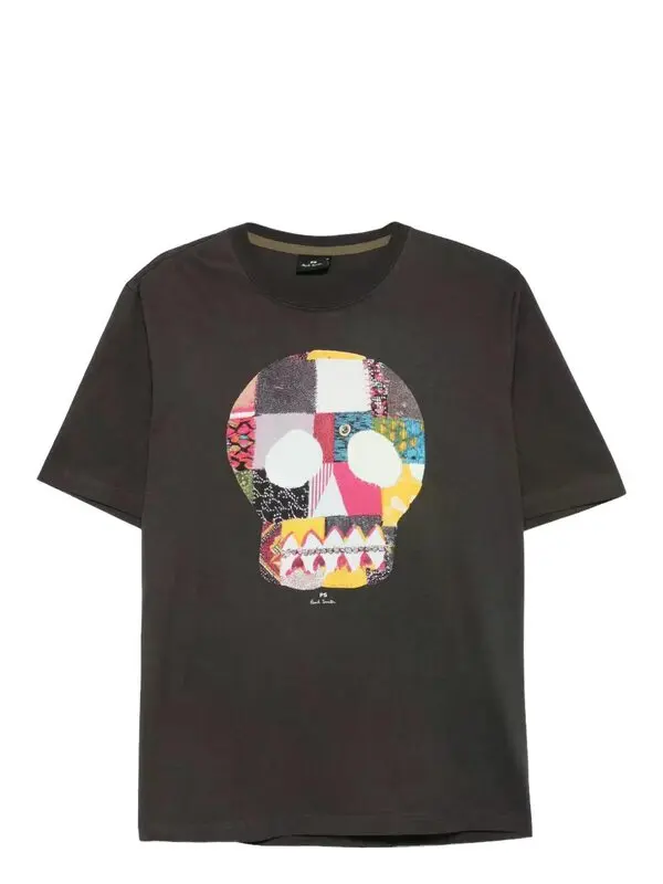 Paul Smith Fabric Skull Print T-shirt - Grey
