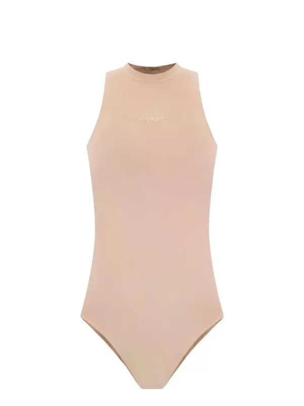 Vetements Sleeveless Logo Bodysuit - Neutrals