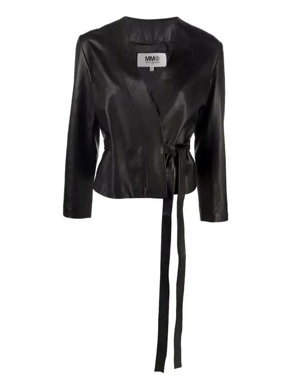 MAISON MARGIELA Wrap-style Leather Jacket - Black
