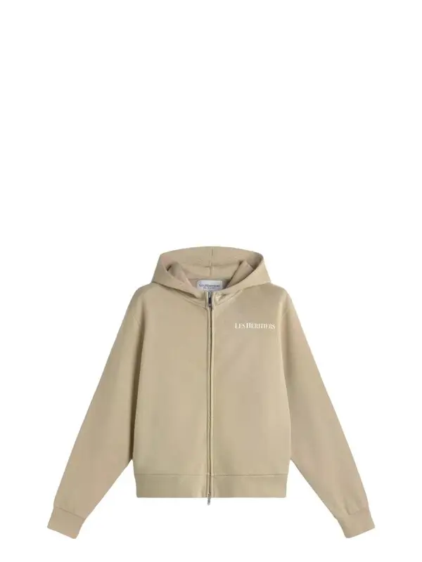 LES HÉRITIERS Logo-detail Zip-up Hoodie - Neutrals