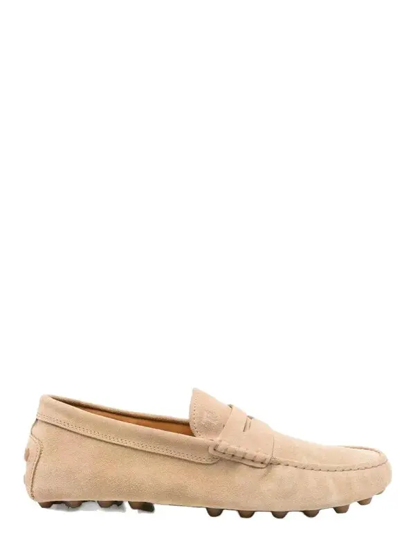 TOD'S Gommino Panelled Penny Suede Loafers - Neutrals