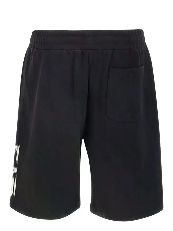 EA7 Cotton Drawstring Logo Shorts - Black