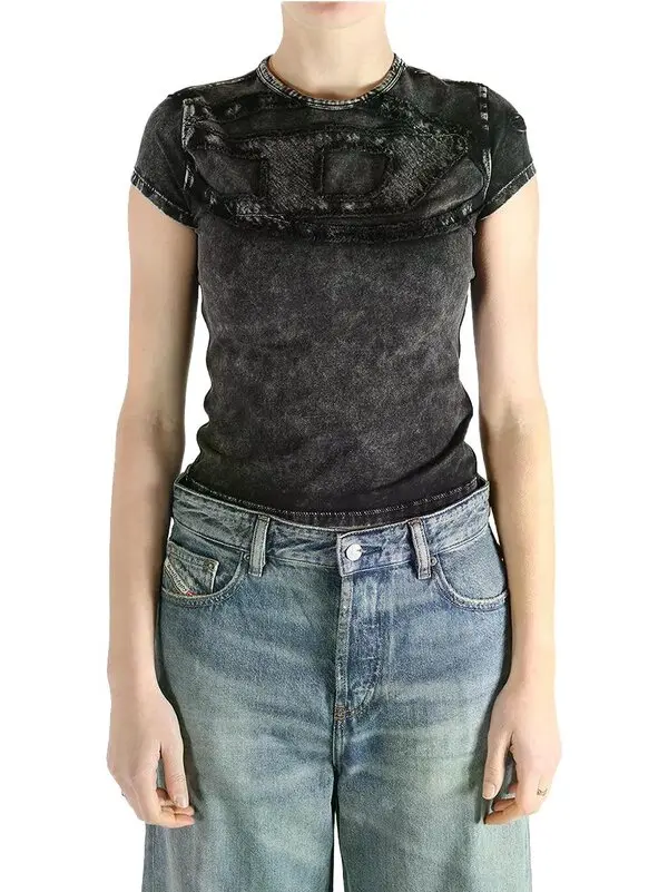 DIESEL® T-mely Cup-detail T-shirt - Grey