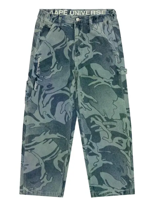 AAPE BY *A BATHING APE Aapeunvs Graphic Jeans - Blue
