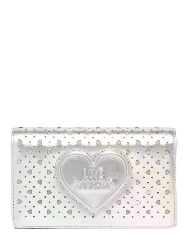 Moschino Heart-cutout Clutch - Silver