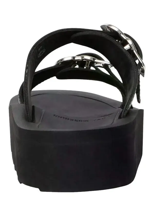 Moschino Platform Buckle Strap Sandals - Black