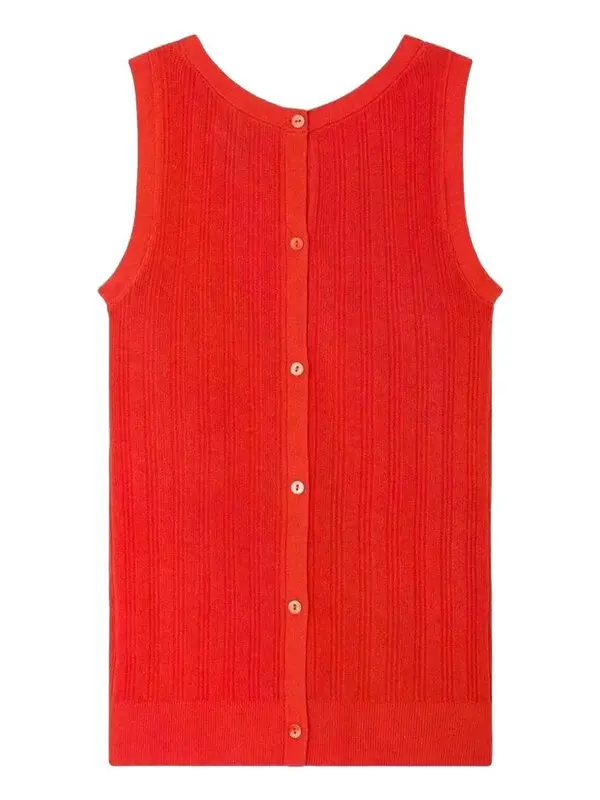 Bonpoint Ribbed Knit Sleeveless Top - Red