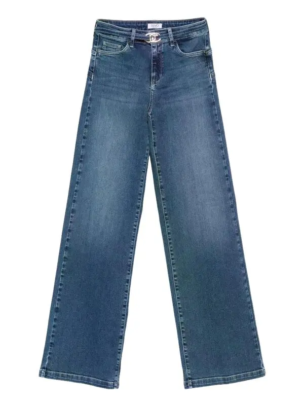 Liu Jo Logo Buckle High-waisted Jeans - Blue