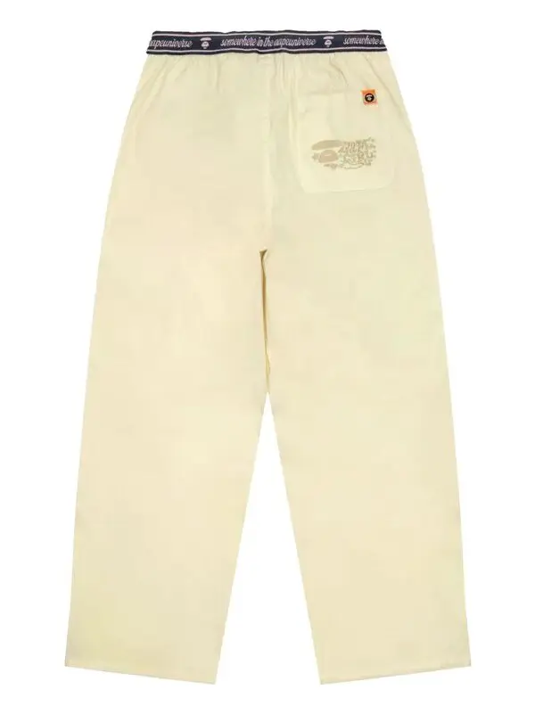 AAPE BY *A BATHING APE Elastic-waistband Logo Trousers - Neutrals