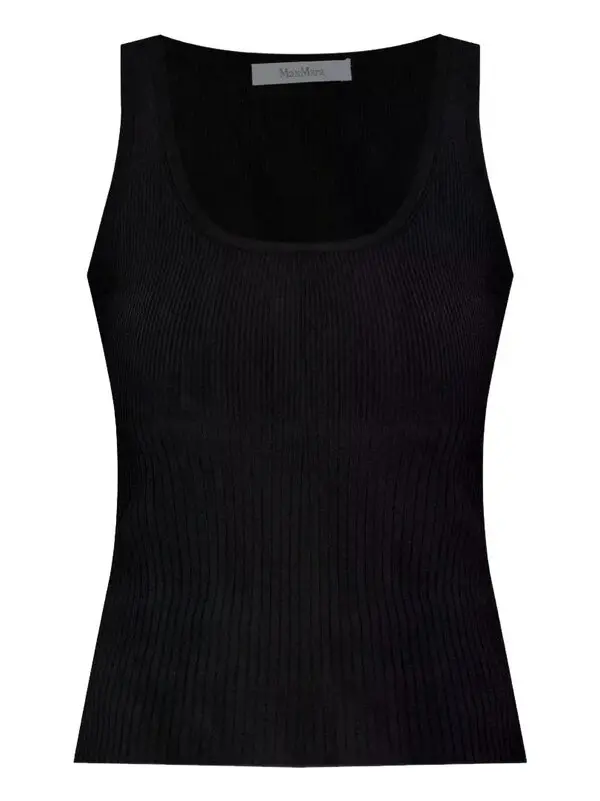 Max Mara Ribbed Knit Vest Top - Black
