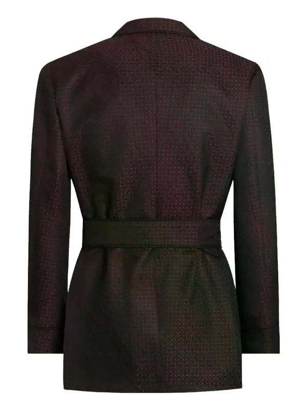 Dolce & Gabbana Double-breasted Jacket In Micro-pattern Jacquard - Red
