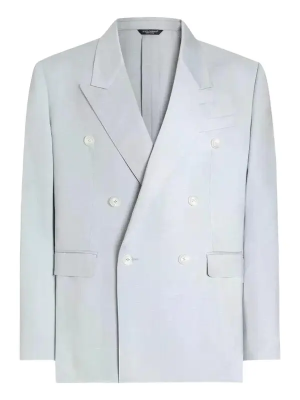 Dolce & Gabbana Shantung Viscose Double-breasted Jacket - Blue