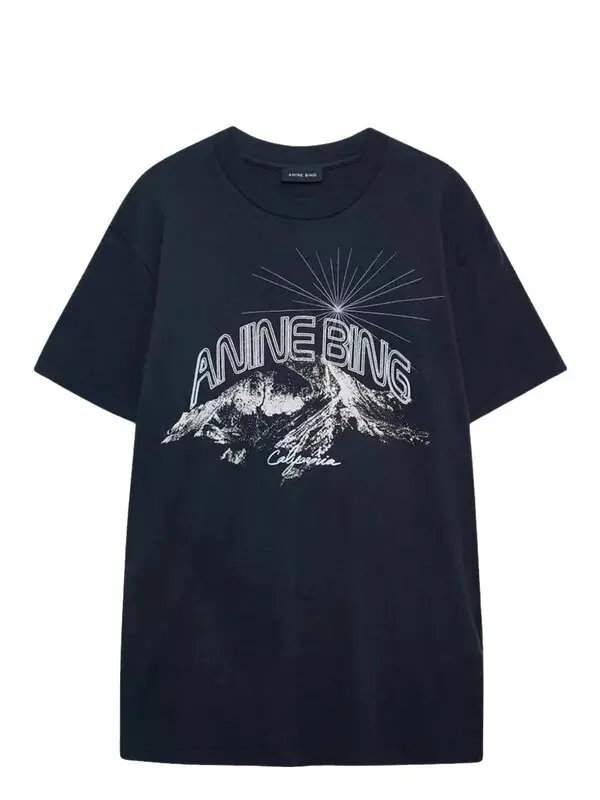 ANINE BING Walker Graphic-print T-shirt - Blue