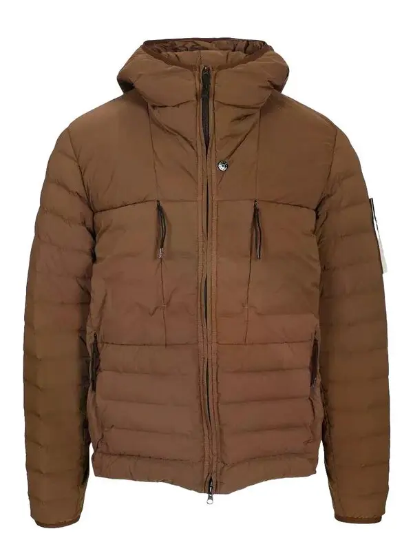 Stone Island Davis-tcc Hood Quilted Jacket - Brown