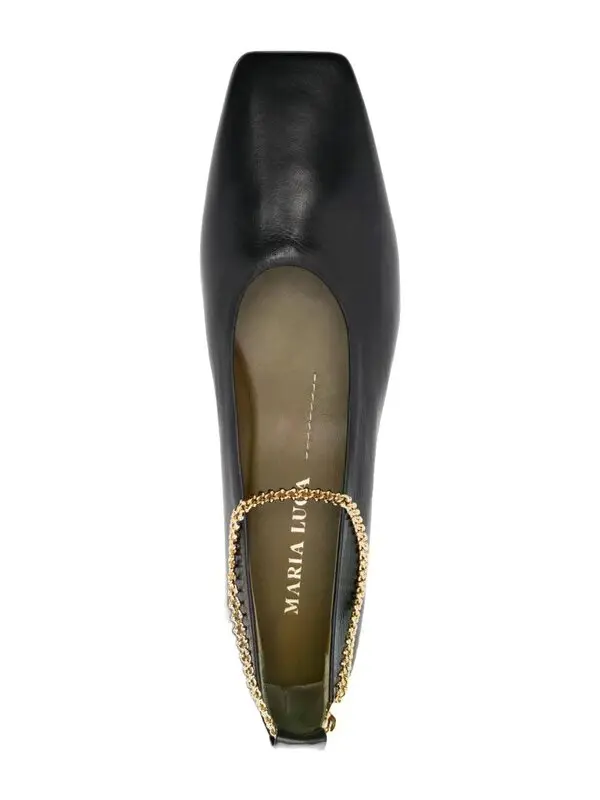 MARIA LUCA Chain-link Detail Ballerina Shoes - Black