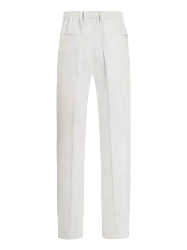 Dolce & Gabbana Wool Poplin Trousers - Neutrals