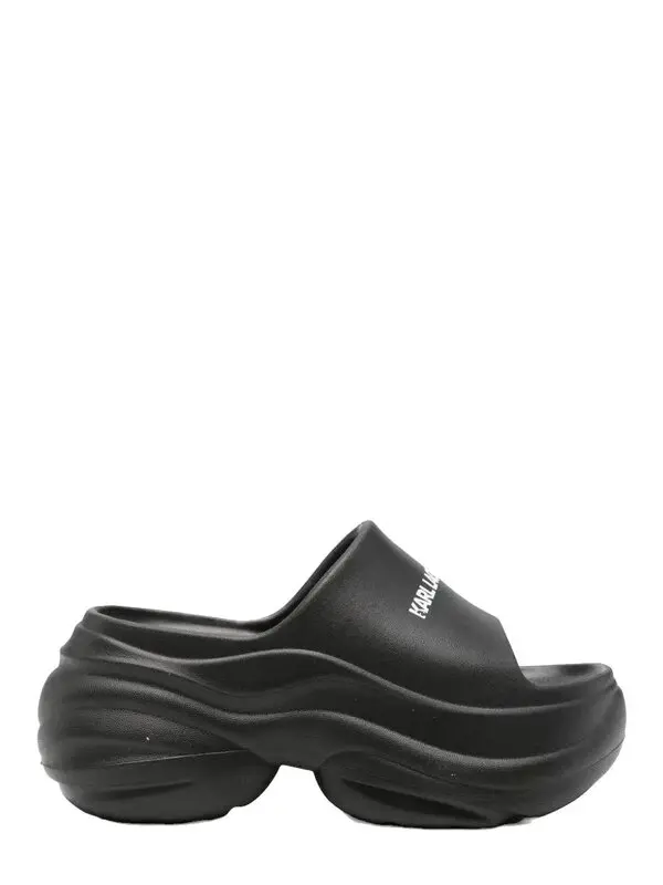 Karl Lagerfeld Platform Slide Sandals - Black