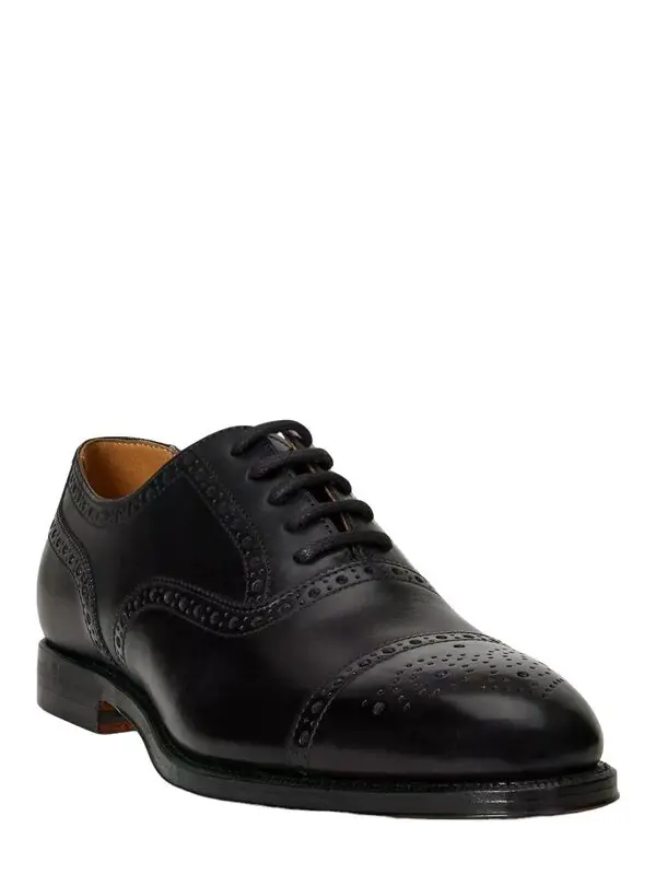 Polo Ralph Lauren Maestra Perforated Cap-toe Oxford Shoes - Black