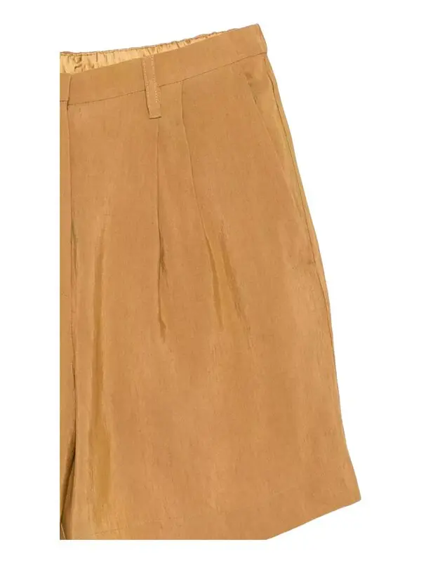 FORTE_FORTE Tailored Pleated Shorts - Brown