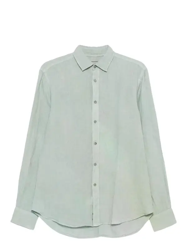 Canali Point-collar Shirt - Green