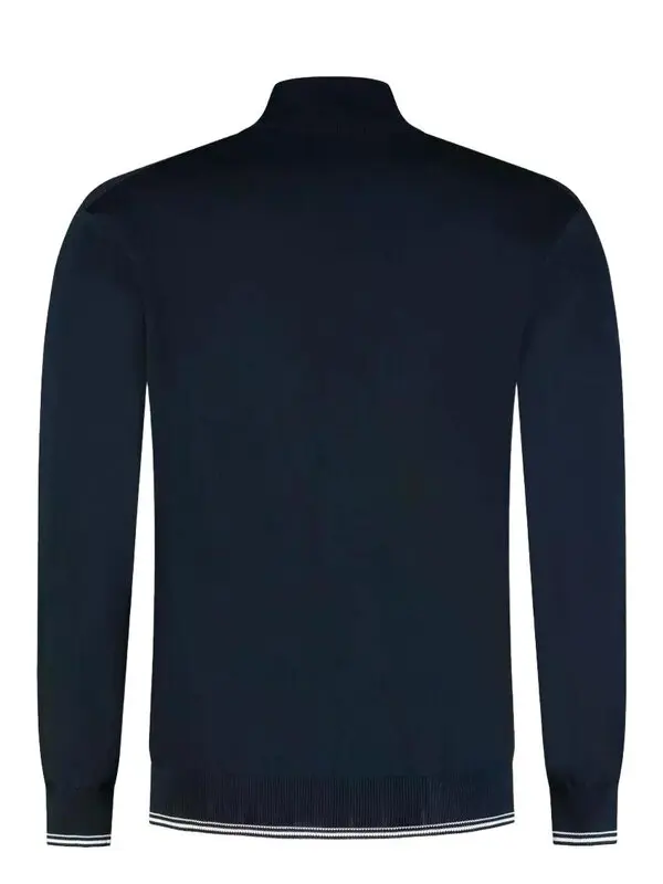 Paul & Shark Zip-up Striped Sweater - Blue