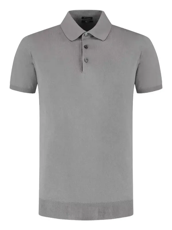 Kiton Ribbed-hem Polo Shirt - Grey