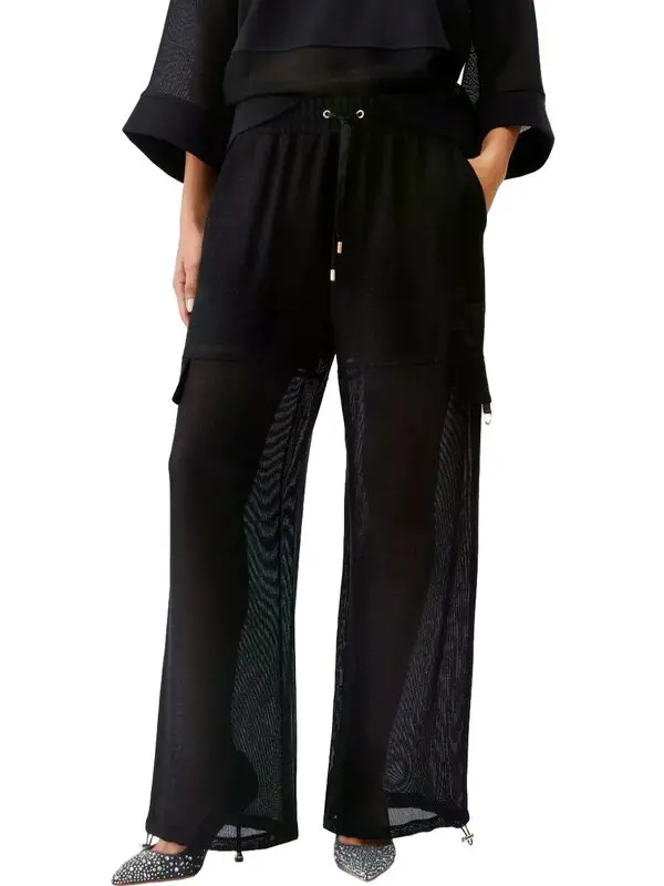 Liu Jo Sheer Cargo Trousers - Black