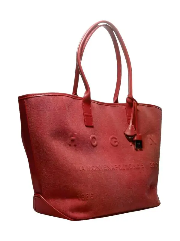 Hogan Medium Embossed Tote Bag - Red