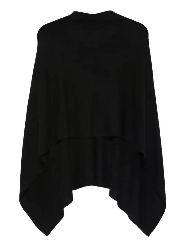 BEYOU Cashmere V-neck Poncho - Black