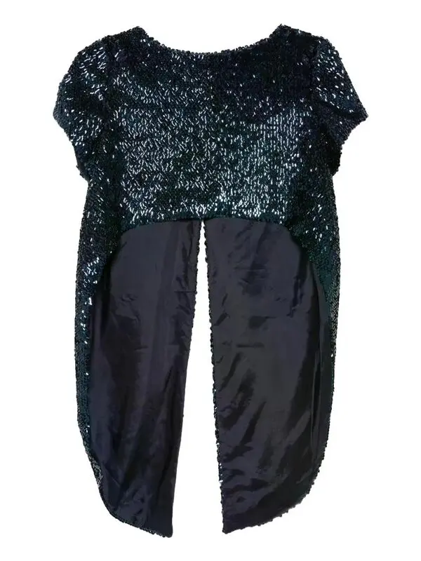 FELY CAMPO Sequined Short Sleeve Blouse - Blue
