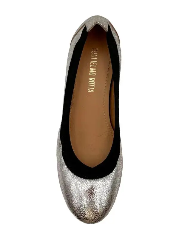 GUGLIELMO ROTTA Crinkled Ballet Flats - Silver