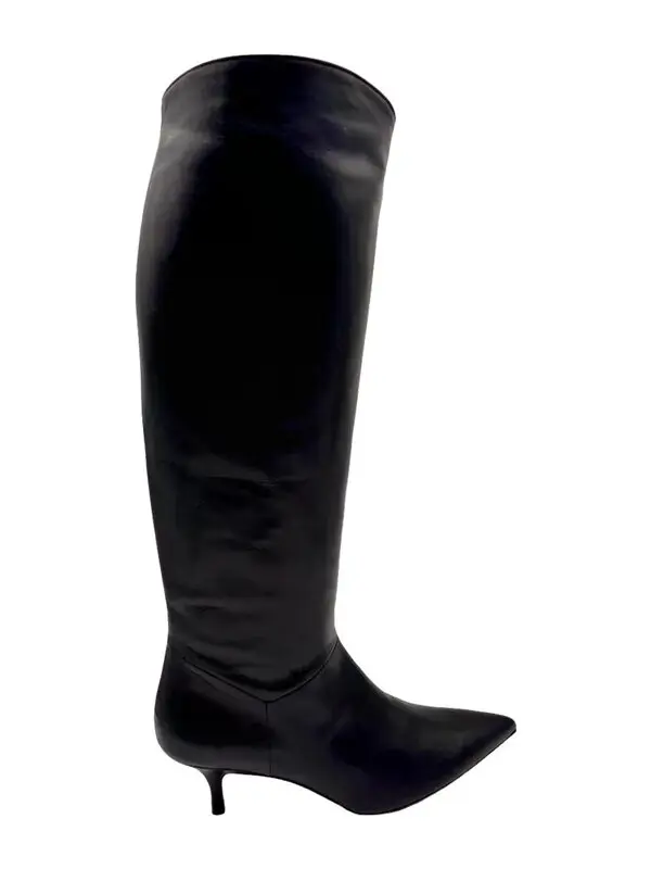 GUGLIELMO ROTTA Pointed-toe Stiletto Heel Knee-high Boots - Black