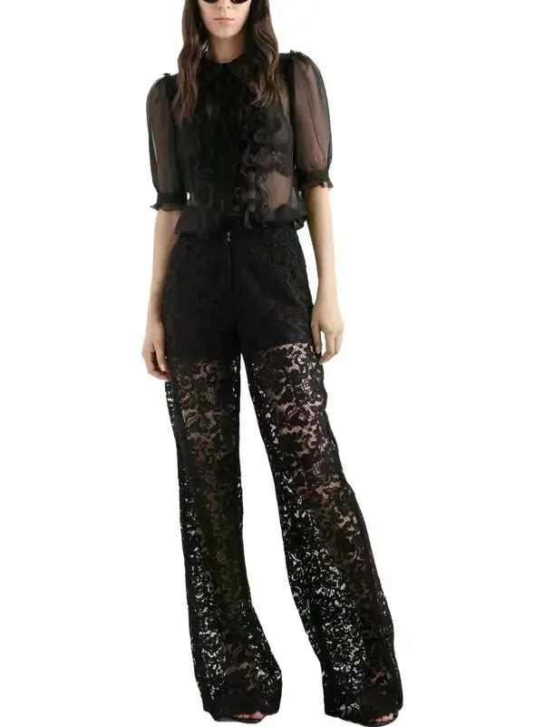 Dolce & Gabbana Cordonetto Lace Trousers - Black