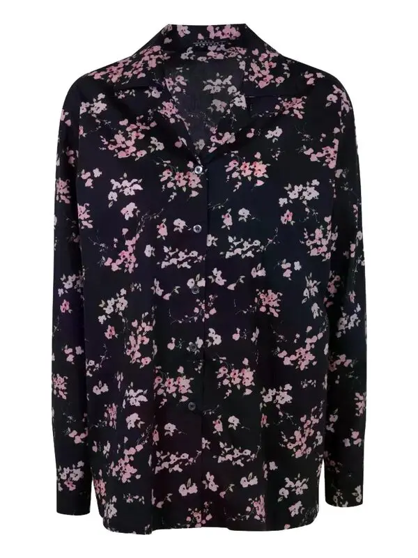 LAURA URBINATI Floral Shirt - Black