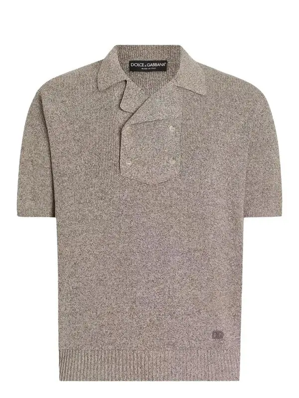 Dolce & Gabbana Cotton And Linen Polo Shirt - Neutrals