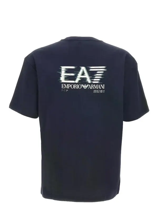 EA7 Logo-print Crew-neck T-shirt - Blue