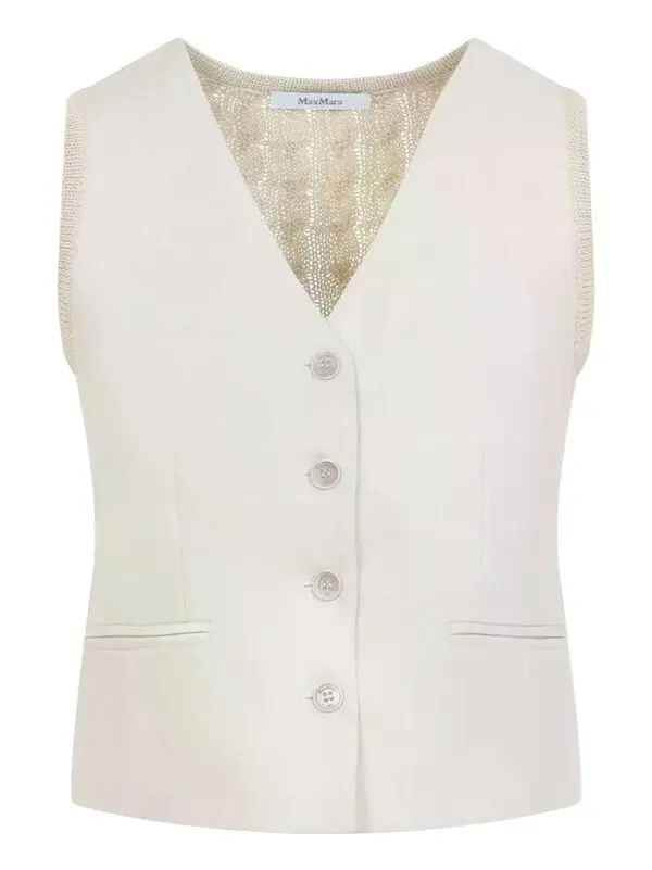 Max Mara Mxmcalibri V-neck Buttoned Vest - Neutrals