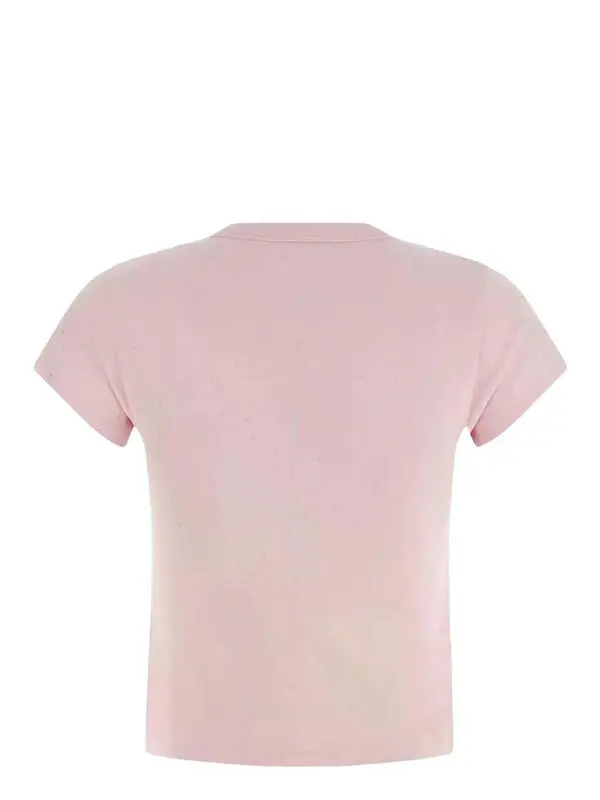 Alexander Wang Crystal Logo Cotton Baby Tee - Pink