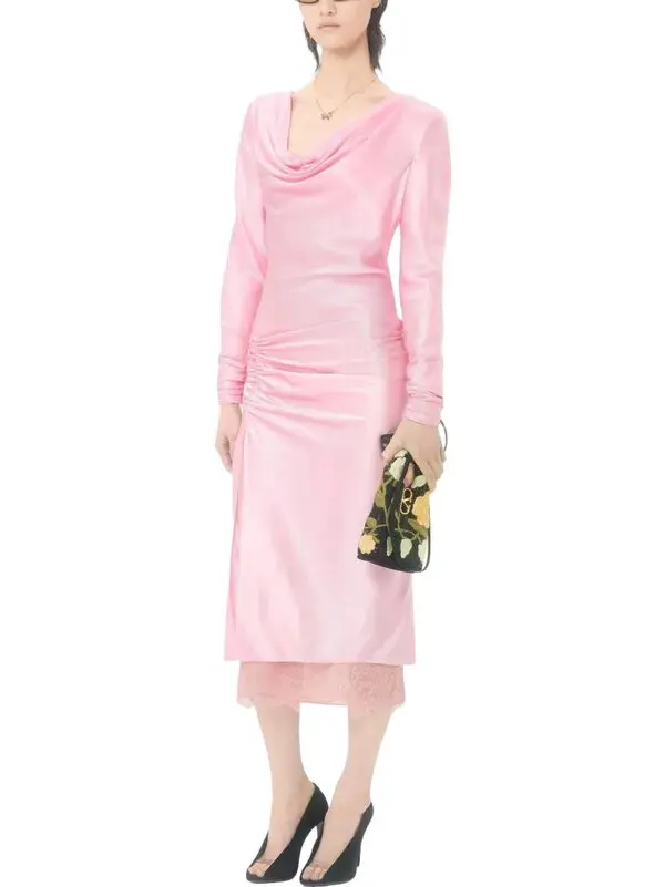 Valentino Garavani Crepe Satin Midi Dress - Pink