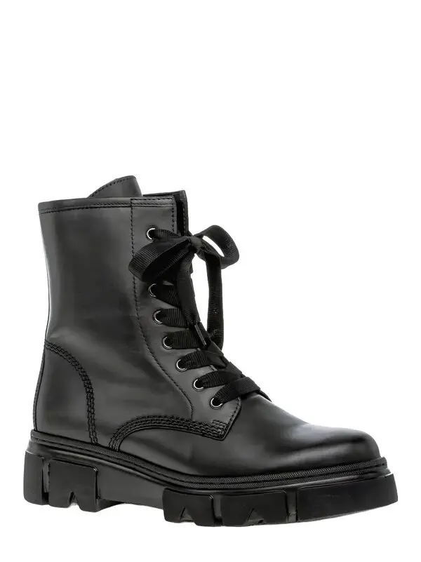 Gabor Lace-up Leather Boots - Black