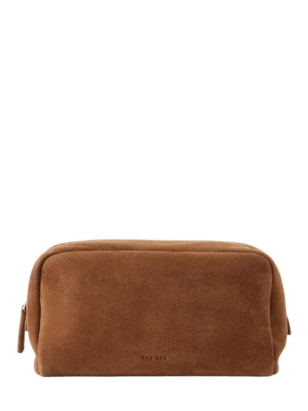 THE ROW Astra Suede Pouch - Brown